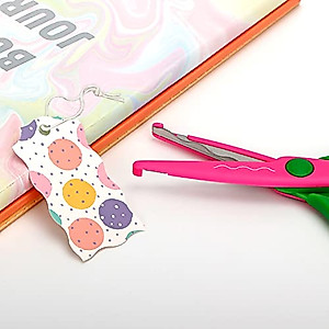 ANNOVA 8 PCS DIY Art & Craft Scissors with a Carrying Bag/Pocket Decorative Edge for Kids Fun Scrapbooking Pattern Scissors