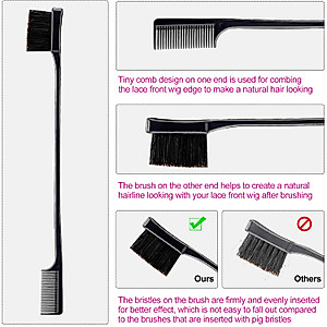 9 Pieces Wig Combs Set Includes Hair Edge Brush Airbag Massage Comb Wide Tooth Hair Comb Wig Clips for Curly Straight Thick Synthetic and Human Hair