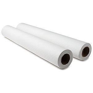 Exam Table Paper - 18''x125’ Disposable Standard White Textured Crepe Medical Barrier Cover Roll - Wide Paper Rolls for Spas, Daycares, Doctors, Chiropractors, Examination and Massage Tables (2)