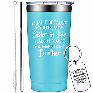 Grifarny Sister in Law Gifts, Gifts for Sister in Law - Sister in Law Birthday Gifts - Christmas Gifts for Sister in Law Women - Sister in Law Tumbler 20oz