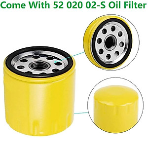 Annolai 12 083 10-S 12 083 16 Air Filter for John Deere GY20661 M145944 Kohler Command Pro CV11 CV12.5 CV13 CV14 CV15 CV16 CV430 CV460 CV490 CV491 CV492 Engine Lawn Mower with 52 050 02-S Oil Filter