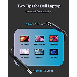 65W 45W Dell Laptop Charger, Replacement for Dell Inspiron 17 15 14 13 11 7000 5000 3000 Series 3505 3793 N5110 5559 5567 Latitude 3410 3420 3510 3520 E5470 7390 7490 Adapter Power Supply Cord