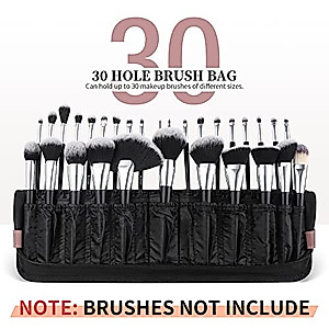 DUcare Makeup Brush Organizer 30pcs Folding Travel Professional Makeup Brushes Case Bag Stand-up Cosmetic Bag Artist Storage Bag (Only Bag)