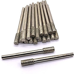 Polishing Kit Buffing Wheels Set 10PCS Diamond Coated Cylindrical Burr 4mm Chainsaw Sharpener Stone File Chain Saw Sharpening Carving Grinding Tools Polishing Wheel for Dremel Tool Accessories