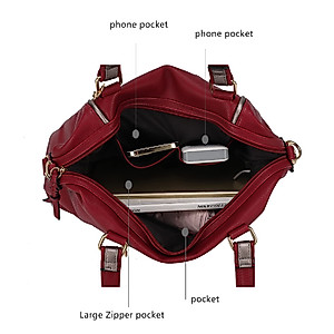 MKF Collection Lightweight Satchel Travel Bag for women, Vegan Leather Large Shoulder Handbag Purse