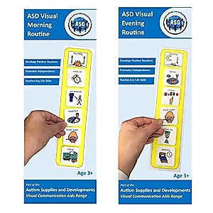 Morning/Evening Routine Bundle (Plastic, Washable, Visual schedules for Autism/Learning Disabilities/ADHD)