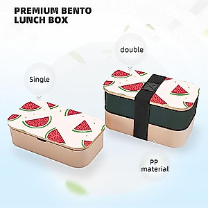 Pink Watermelon Adult Lunch Box, Bento Box, With Cutlery Set Of 3, 2 Compartments, Rectangular, Lunch Box For Adults