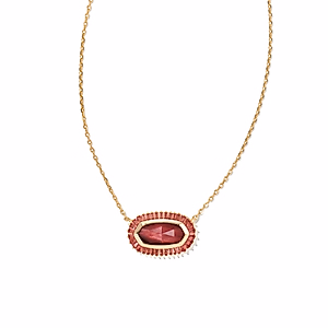 Kendra Scott Baguette Elisa Pendant Gold Red Mix One Size