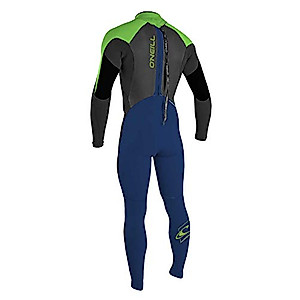 O'Neill Youth Epic 4/3mm Back Zip Full Wetsuit, Navy/Black/Dayglo, 12
