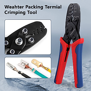 Knoweasy JST Crimper and Molex Crimper Compatible with Deutsch DT Series Stamped or Formed Contact,Molex, Delphi, Amp, Tyco, Harley, PC, Automotive - AWG 24-14 Wire Crimper