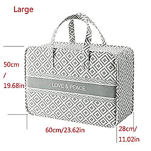 powerday dust moisture foldable resistantclothes storage containers for Bedding (Gray, L)