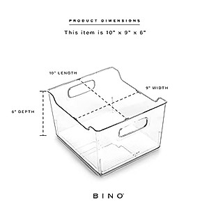 BINO | Plastic Storage Bins - 12 Pack | THE LODGE COLLECTION | Multi-Use Organizer Bins | Built-In Handles | BPA-Free | Pantry Organization | Home Organization | Fridge Organizer | Freezer Organizer
