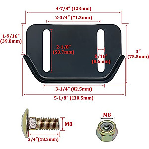 KOOTANS 1pair 784-5580 Snow Thrower Slide Plate Shoes Heavy Duty Metal Snow Blower Slide Skids Replace for MTD 784-5580-0637 Cub Cadet Yardman Troy Bilt Craftsman, for Stens 780-420 (Black)