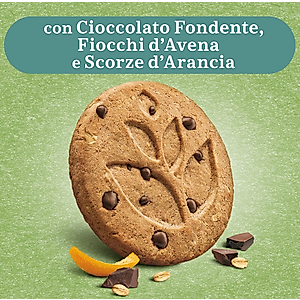 Mulino Bianco Cioccoavena Biscotti con Meno Grassi, Cioccolato Fondente, Fiocchi di Avena e Scorze d'Arancia, Confezione 220