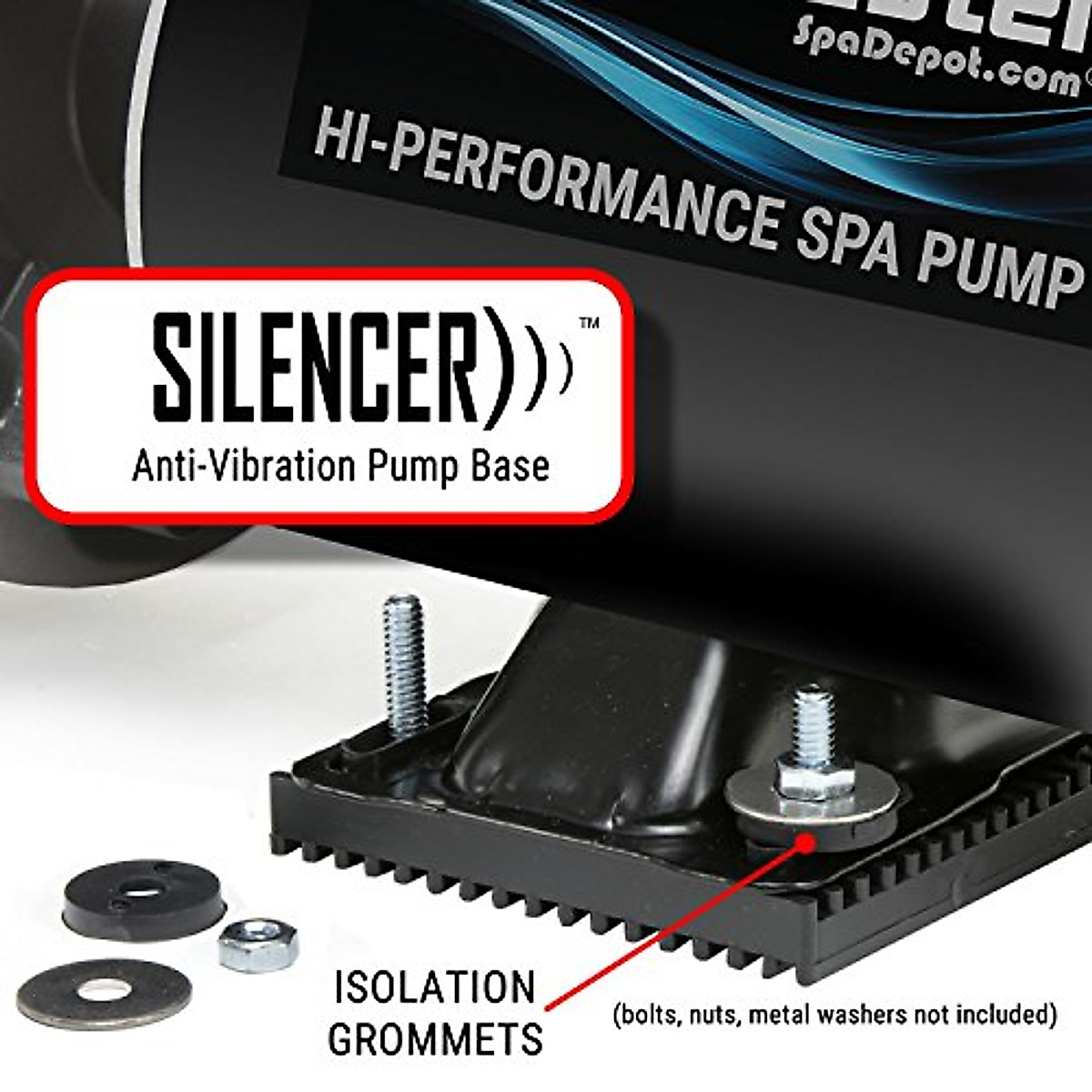 Silencer Anti-Vibration Pump Motor Mount Base Pad for Quiet Hot Tub, Spa - 95% Noise Reduction