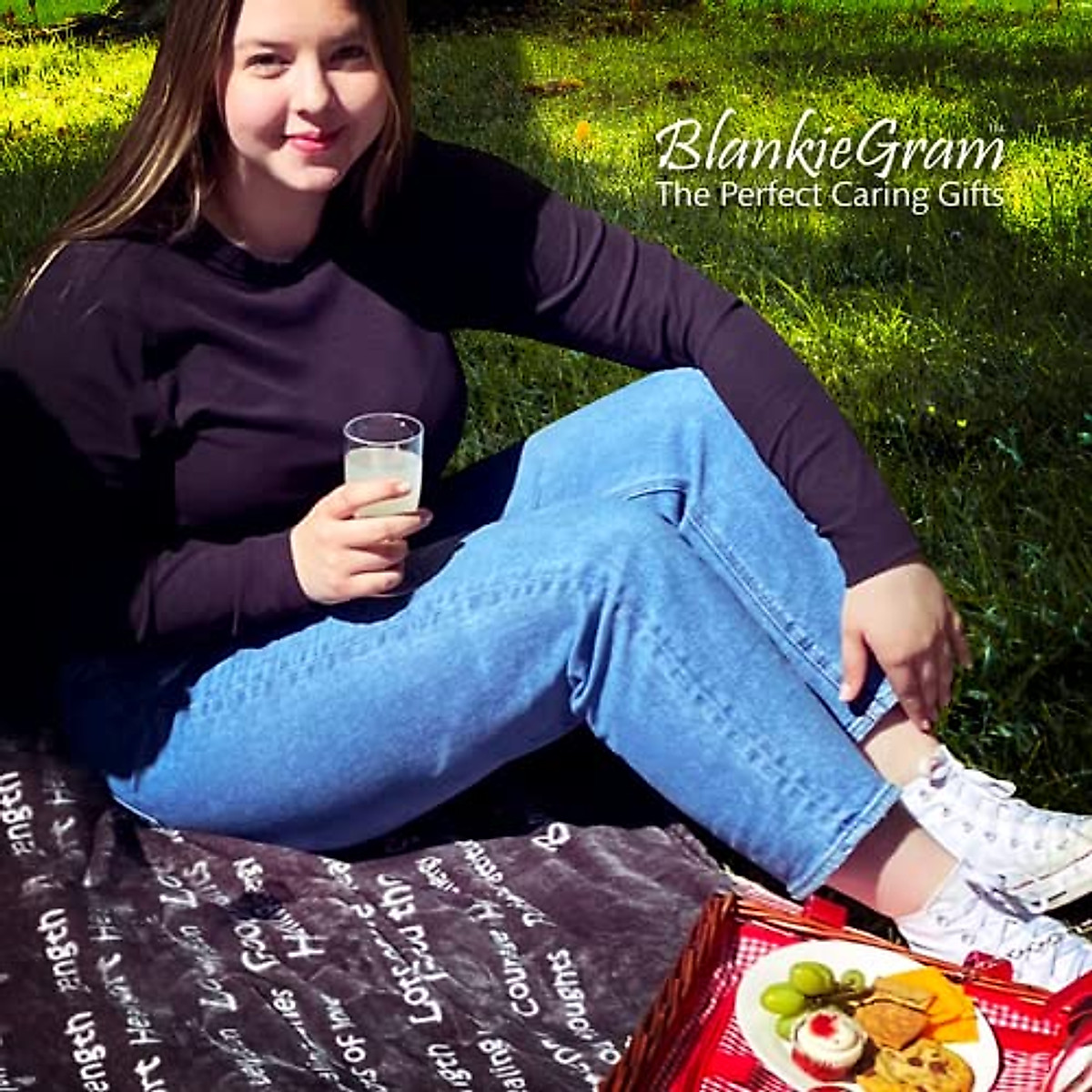 BlankieGram Throw Blanket “Healing Wishes” Comfort Gifts for Family and Friends - Plush Fleece Blankets, Purple