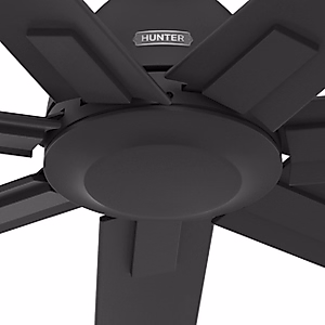 Hunter Fan 72 Inch Black Ceiling Fan with 7 Blades, Indoor/Outdoor Ceiling Fans for Porch, Farmhouse, Bedroom, Living Room (Renewed)