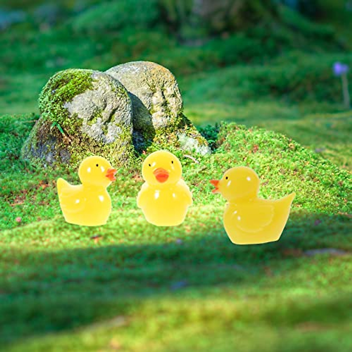SEWACC 10pcs Micro Landscape Ornament Kitten Ornament Miniature Bonsai Decor Desk Topper Small Statue Garden Decoration Mini Ducks Decorations for Home Little Duck Resin Animal