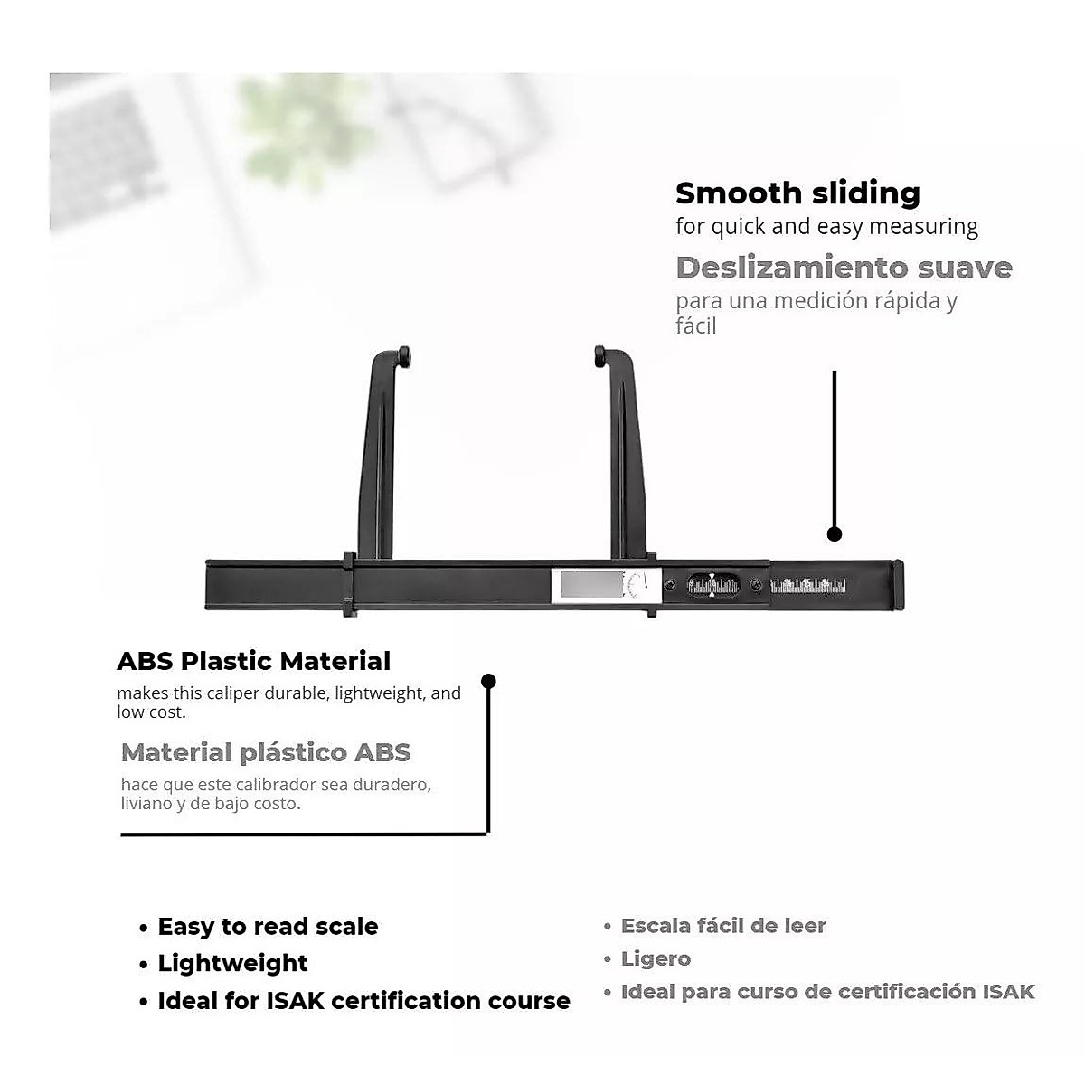 Cescorf Innovare Small Bone Anthropometer Caliper Plastic 164mm to Measure Diameter Width of Elbow, Knee, Foot, Wrist, Biestiolide, Bimaleolar, Forearm, Thighbone, Humerus, Femur