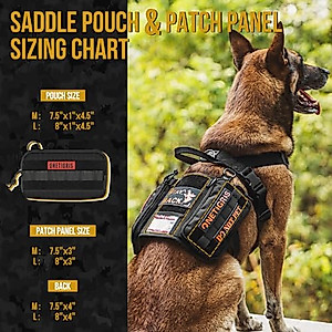 OneTigris Service Dog Vest Harness, Service Dog Cape Guardian Dog Molle Backpack with Pouches for Medium and Large Dogs (Black, Large)