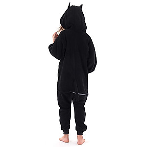 Beauty Shine Kids Onesie Unisex Child Animal Costume Sleepwear Jumpsuit Christmas Halloween Cosplay Pajamas Black Cat