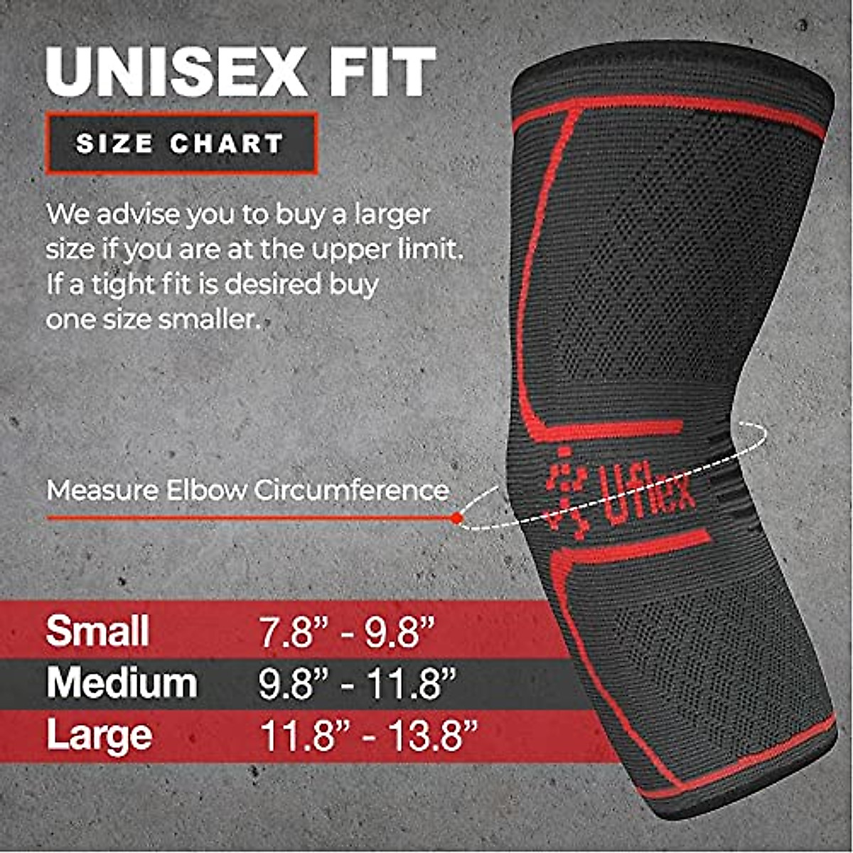 UFlex Elbow Compression Sleeve for Women & Men- Brace for Injury Recovery, Tendonitis, Bursitis, Weightlifting, Golf, Tennis, Basketball- Single Wrap
