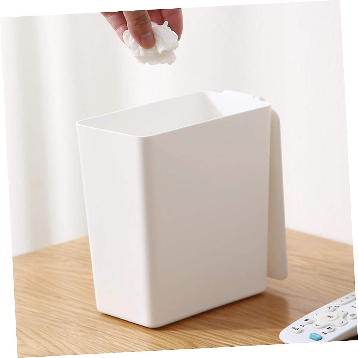 OFFSCH Garbage Container Bin Tiny Trash Can Tiny Desk Trash Can Slim Trash Can Garbage Bucket Waste Basket Garbage Can Kitchen Table Garbage Container Wastebasket Office Mini White Pp