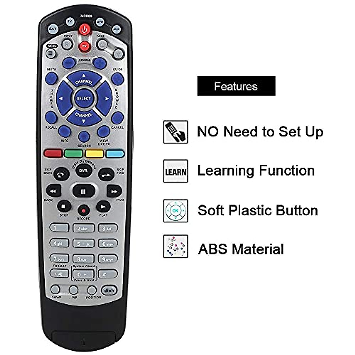 Gvirtue Universal Replacement Remote Control Compatible for Dish Network 20.1 IR Remote Control TV1