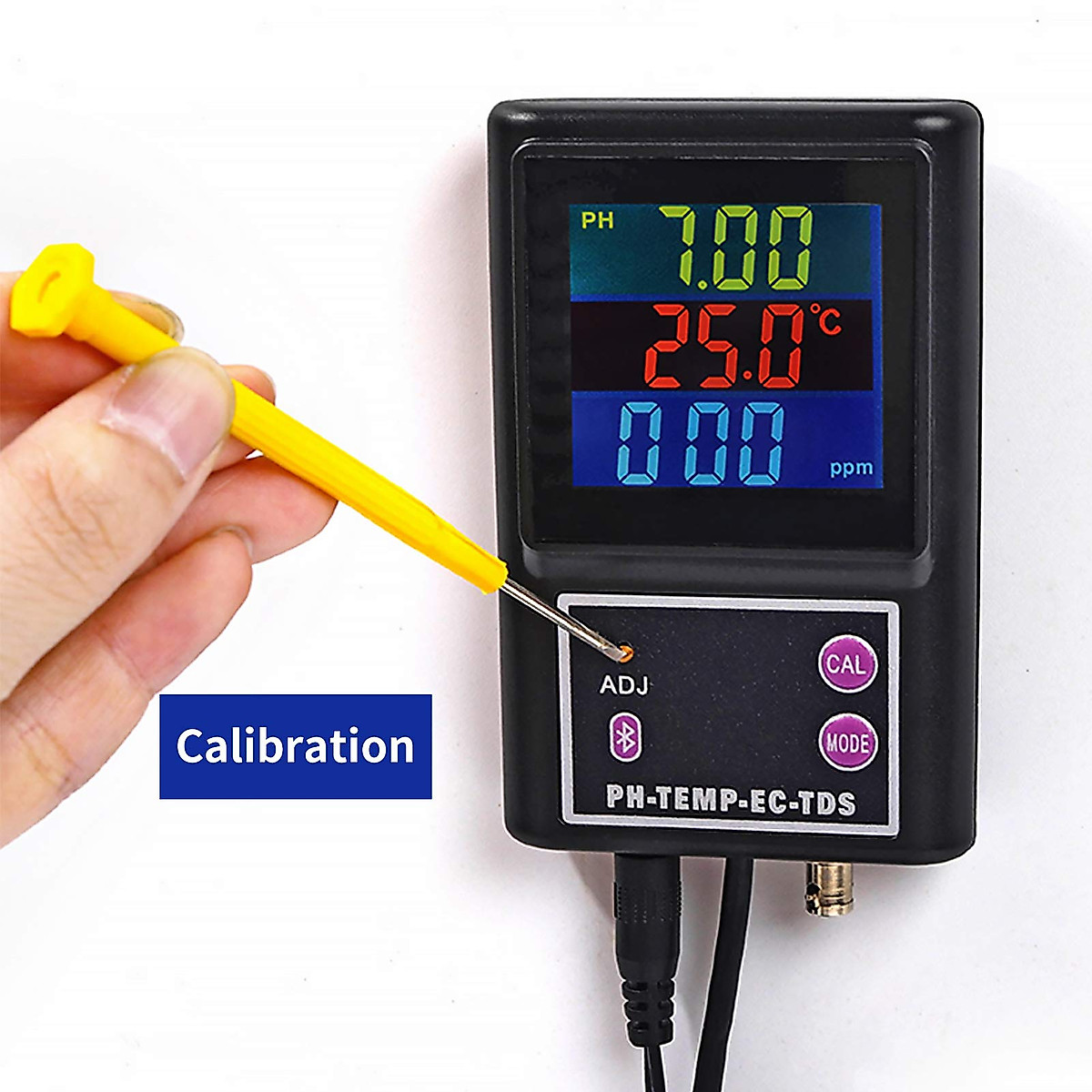 AMTAST Water Quality Tester 4 in 1 PH, EC, TDS(PPM), Temp Multi-Parameter Water Quality Monitoring with Bluetooth for Pools Ponds Aquariums Water Tank, 110V 60Hz with US Plug