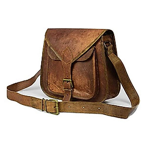 13" BROWN GENUINE LEATHER VINTAGE WOMEN'S PURSE BAG BOHO WESTERN HIPPY CLUTCH (12 inch)