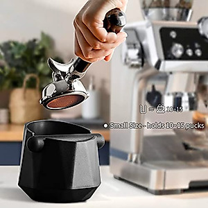 Coffee Knock Box Espresso Grounds - CAFEMASY Home Use Epsresso Accessories Unique Design Diamond Shape Mini Knock Box with Espresso Cleaning Brush