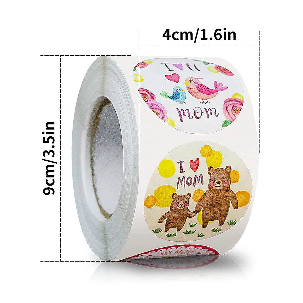 500Pcs Mothers Day Stickers,Mother’s Day Stickers Roll,Happy Mothers Day Stickers for Envelopes Gift Cards Decorations