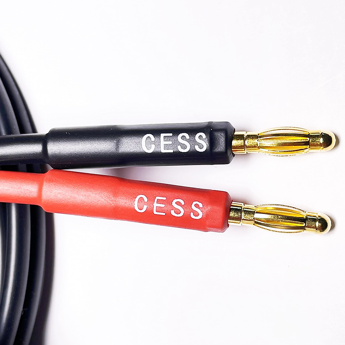 CESS-037-3f Banana Plug Male to Male Speaker Cable 12 Gauge 680 Strand Count Silicone Soft Wire, 2 Cables (3 FEET)