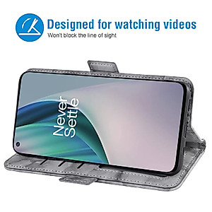 Asuwish Phone Case for OnePlus Nord N10 5G with Tempered Glass Screen Protector and Marble Wallet Cover Flip Card Holder Slot Stand Cell One Plus N 10 G5 1 Plus 10N 1plus One+ 1+ N105G Women Men Black