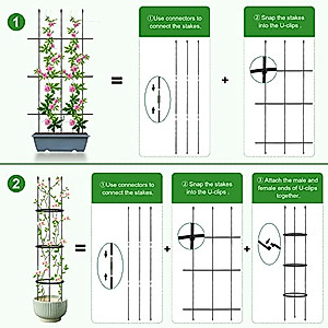 2 Pack Garden Trellis Plant Trellis Flower Trellis Tomato Cages for Garden, 48" Multi-fuction Trellis Climbing Plant Trellis for Potted Plants