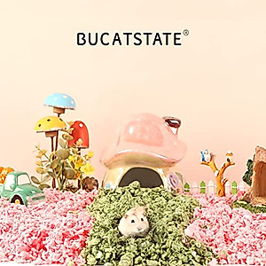 BUCATSTATE Hamster Paper Bedding, 2LBS/900g Dust-Free and Odor Control Paper Litter for Syrian Dwarf Hamsters Gerbils Mice Lemming Degus Reptile Birds (Pink)