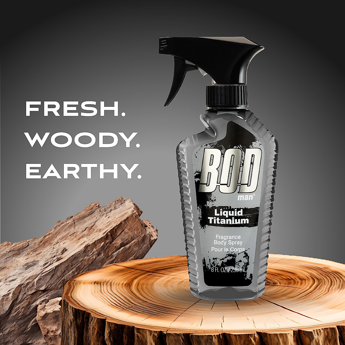 BOD Man Fragrance Body Spray, Liquid Titanium, 8 fl oz