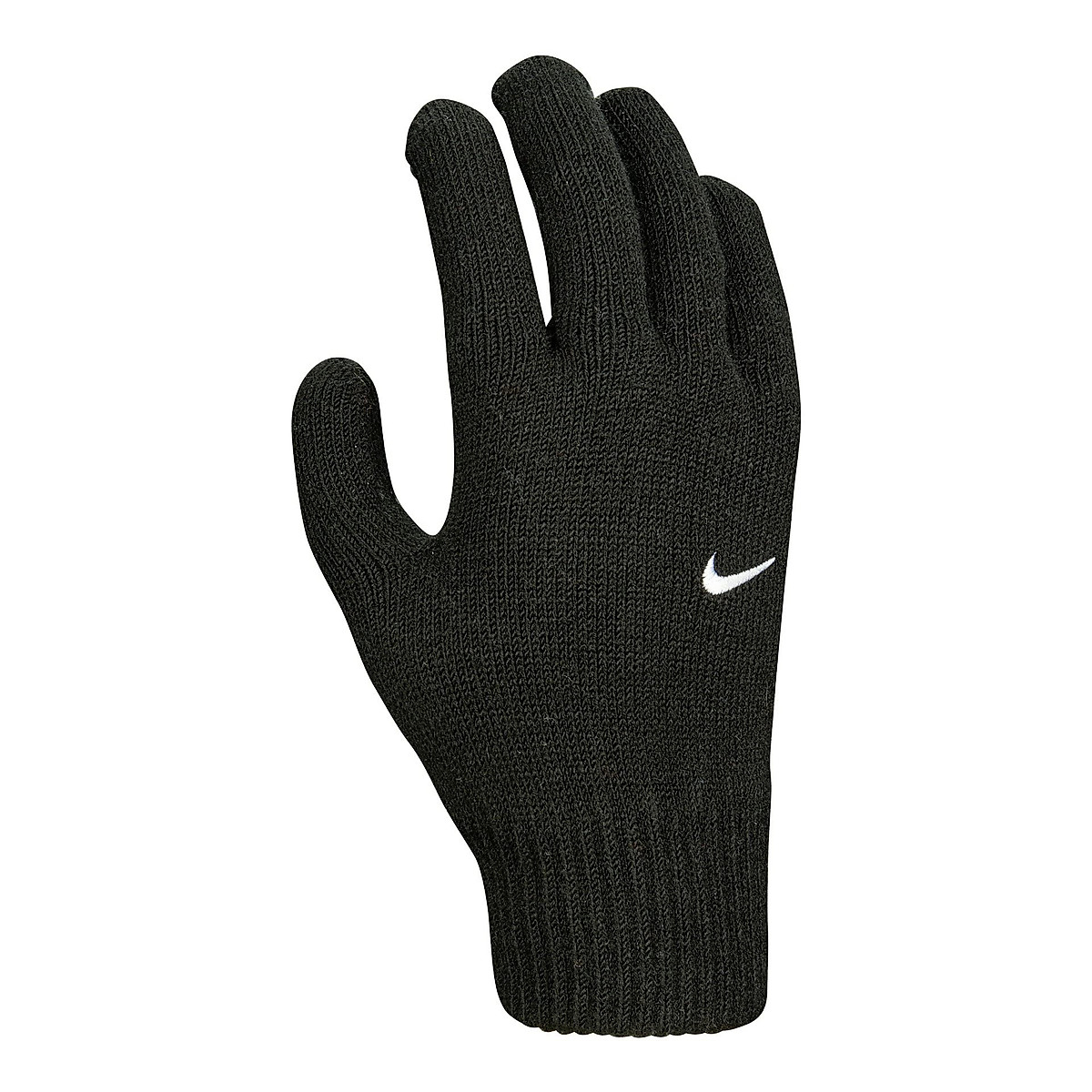 Nike Men's Swoosh Knit 2.0 Gloves, Black/White, S-M