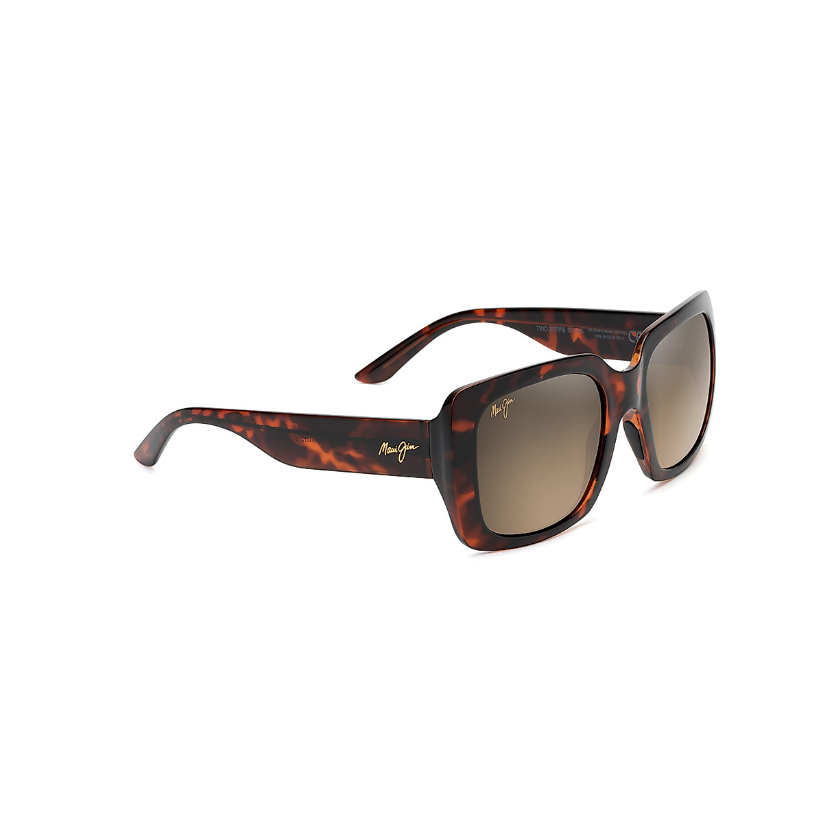 Maui Jim Women's Two Steps Polarized Fashion Sunglasses, Tortoise/HCL® Bronze, Medium
