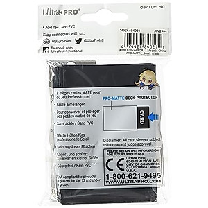 Ultra Pro 60ct Pro-Matte Black Small Deck Protectors, black, small