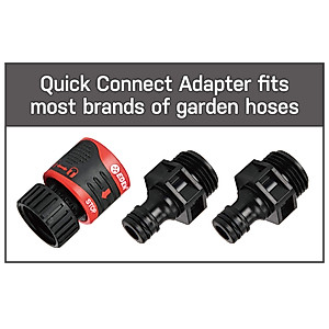 Eden 94805 Metal Thumb Control Heavy Duty Multi-Purpose 7-in-1 Spray Garden Nozzle | Hose Sprayer, 7-Pattern, W/Quick Connect Starter Set