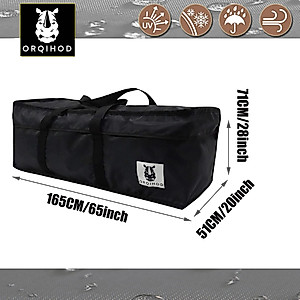 Orqihod Outdoor Cushion Storage Bag Waterproof, Extra Large Bag for Outdoor Cushions 420D Heavy Duty Patio Furniture Cushion Storage Bags with Zipper 65 Inch, Black