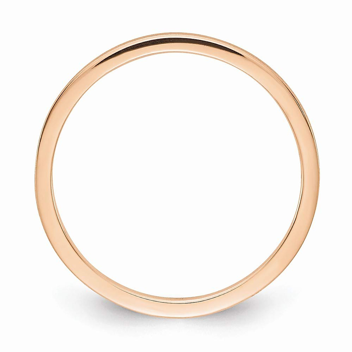 Solid 10K Rose Gold 1.2mm Flat Stackable Brushed Matte Finish Band Thin Wedding Anniversary Ring Size 7