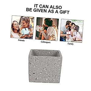 CORHAD Home Decor 1pc Creative Container Flowerpot Decorative Concrete Planter Cement Pots Office Small Planters Square Garden Home Bonsai Flowers Supplies Indoor for Pot Plants Table Decor