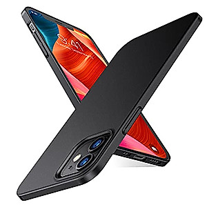TORRAS Slim Fit Compatible for iPhone 12 Mini Case, Ultra-Thin Lightweight Full Protection Hard PC for iPhone 12 Mini Phone Case with Comfortable Grip 5.4 inch 2020, Space Black