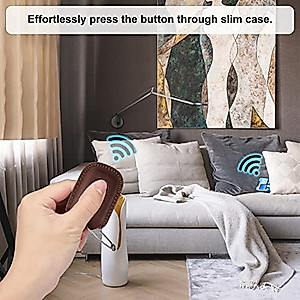 Fintie Genuine Leather Case for Tile Pro 2022 Key Finder Phone Finder, Anti-Scratch Skin Cover with Keychain - Brown