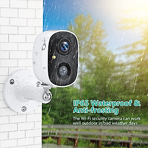 ACCUHR Outdoor Wireless Security Camera System,1080P WiFi Home Surveillance Camera 2-Way Audio, Full Color Night Vision, PIR Motion Detection, Siren Alarm