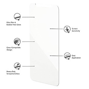 Sonix Clear Case for iPhone Xs Max and Tempered Glass Screen Protector [Military Drop Test Certified] Clear Case and Screen Protector Bundle Pack for Apple iPhone Xs Max