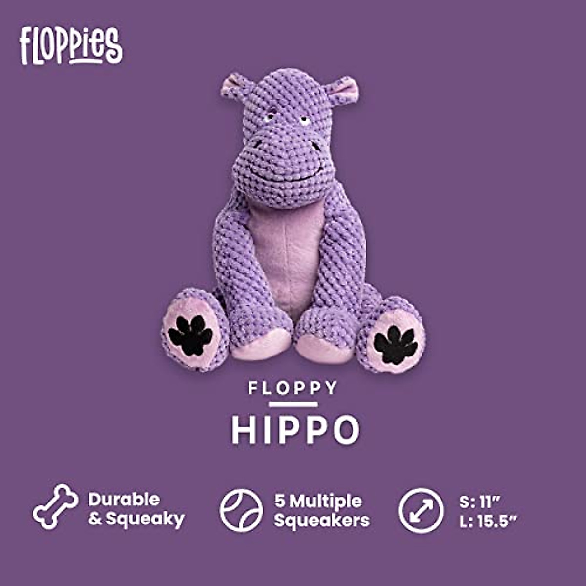 fabdog, inc. Floppy Hippo Dog Toys (Large)
