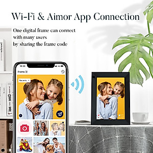 Digital Photo Frame Hyjoy WiFi Digital Picture Frame 10.1 Inch with IPS Touch Screen HD Display, Auto Dim, Auto-Rotate, Easy Setup to Share Photos or Videos from Anywhere via AiMOR App